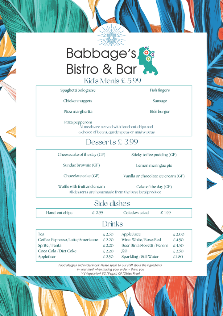 Menu – Babbage's Bistro
